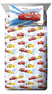 jay franco high tech twin 3 piece sheet set, cars red