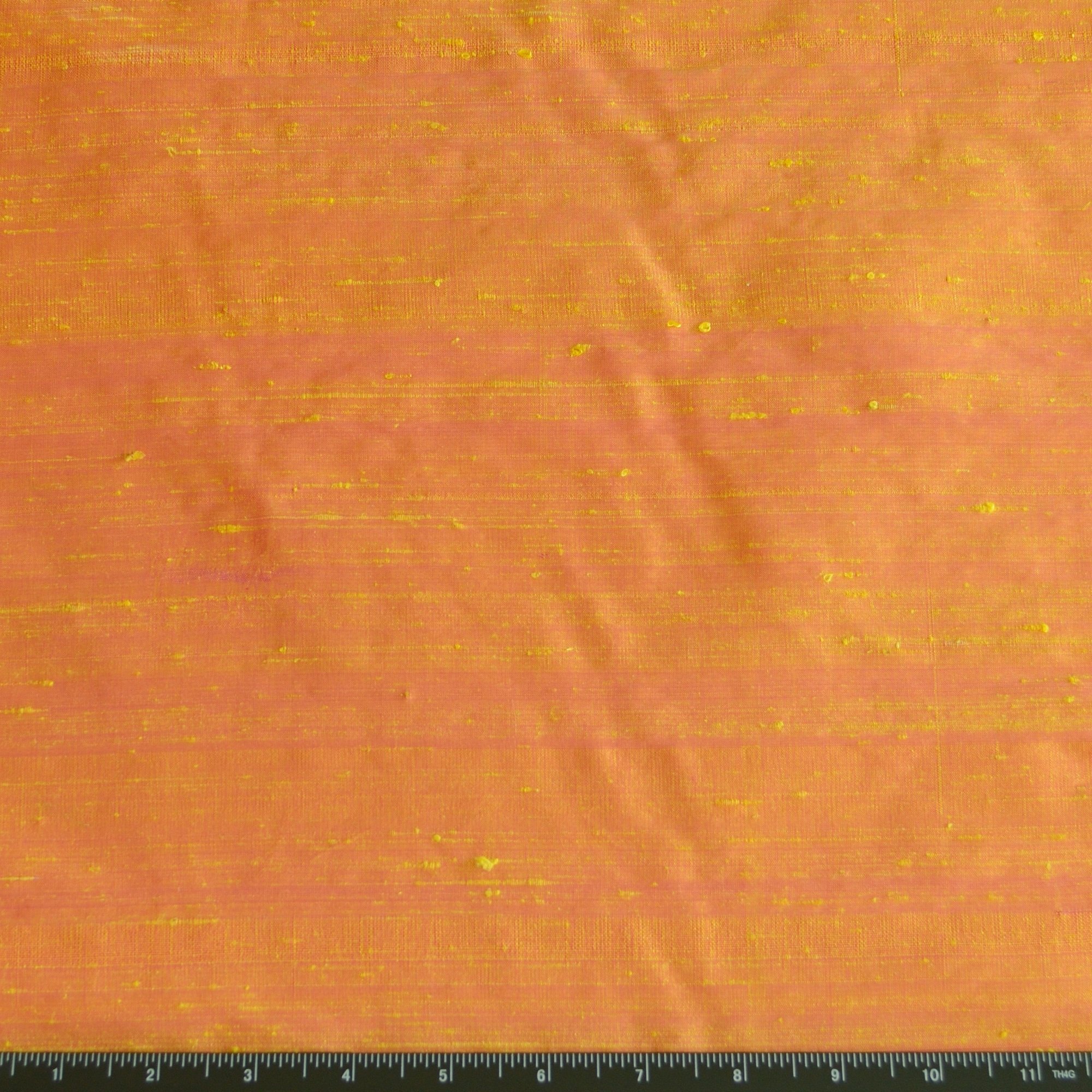 Iridescent Marigold Orange Dupioni Silk, 100% Silk Fabric, by The Yard, 44" Wide