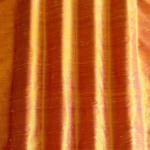 Iridescent Marigold Orange Dupioni Silk, 100% Silk Fabric, by The Yard, 44" Wide