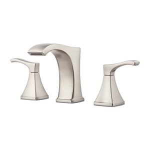 pfister venturi bathroom sink faucet, 8-inch widespread, 2-handle, 3-hole, spot defense brushed nickel finish, lf049vngs