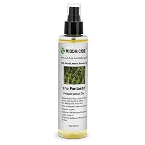 Midoricide Natural PET Anti-Itch/Allergy Oil- with Baobab, Neem and Babassu- 6 oz- Irritated, Itchy Remedy or Dry Skin Relief for Dogs and Cats