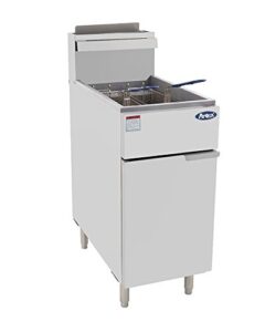 atosa cookrite atfs-40-ng 40 lbs free standing floor fryer with temperature control | 3 cast-iron vertical burner tubes | 2 removable frying baskets | stainless steel, 102,000 btu, natural gas (ng)