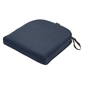 classic accessories montlake fadesafe water-resistant 20 x 20 x 2 inch outdoor chair cushion, heather indigo blue, outdoor chair cushions, patio chair cushions, patio cushions