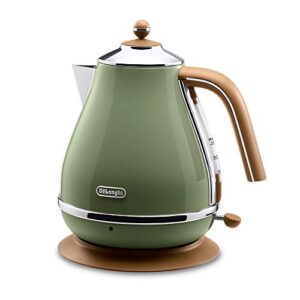 delonghi electric kettle (1.0l)「icona vintage collection」 kbov1200j-gr (olive green)【japan domestic genuine products】