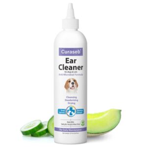 bexley labs curaseb dog ear cleaner solution – washes away debris, odors and supports healthy ear health – no sting formula, 8oz