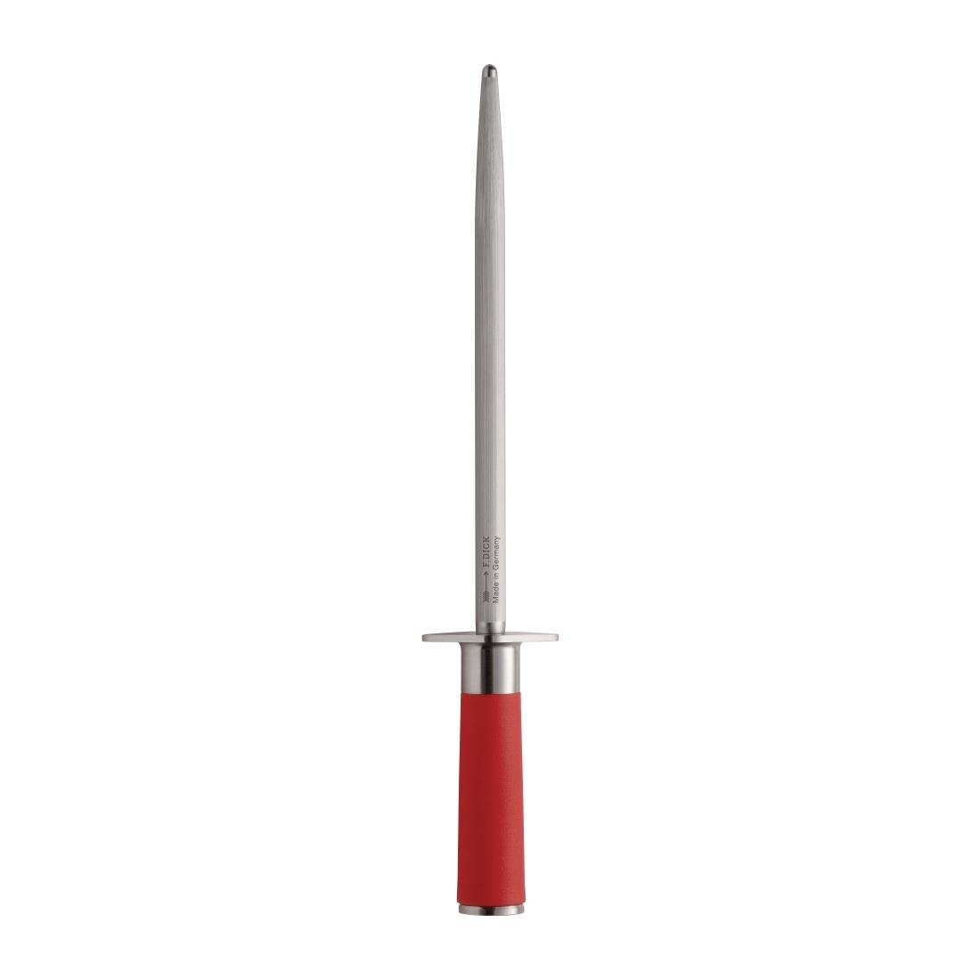 F. DICK Red Spirit Sharpening Steel - Sharpening rod with 9.8’’ steel & 65 HRC - Ideal for resharpening - NSF Certified - Non Slip & robust handle - Durable steel - Made in Germany