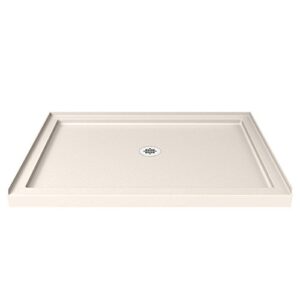 dreamline slimline 32 in. d x 42 in. w x 2 3/4 in. h center drain single threshold shower base in biscuit, dlt-1132420-22