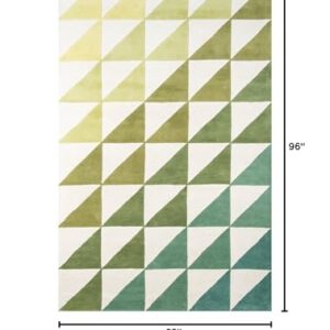 Novogratz by Momeni Rugs Delmar Collection Agatha Side Triangles Area Rug, 5'0" x 8'0", Lime Green (DELMADEL-6LIM5080)