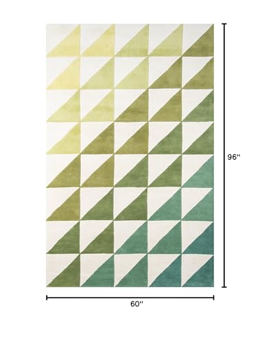 Novogratz by Momeni Rugs Delmar Collection Agatha Side Triangles Area Rug, 5'0" x 8'0", Lime Green (DELMADEL-6LIM5080)