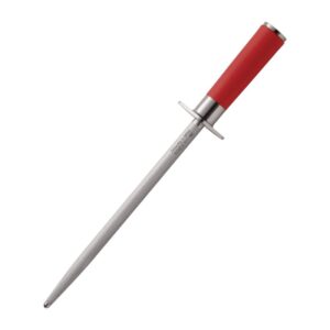 f. dick red spirit sharpening steel - sharpening rod with 9.8’’ steel & 65 hrc - ideal for resharpening - nsf certified - non slip & robust handle - durable steel - made in germany