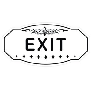 exit victorian door/wall sign (white) - small 3" x 6"