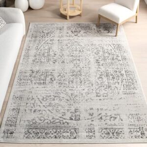 nuloom arlena vintage traditional area rug - 5x8 area rug modern/contemporary grey/ivory rugs for living room bedroom dining room kitchen