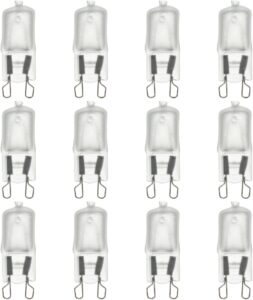 sunlite q60/fr/g9/120v/12pk halogen 60w 120v q60 single ended capsule light bulbs, frosted finish, 3200k bright white, bi-pin (g9) base, 12 pack