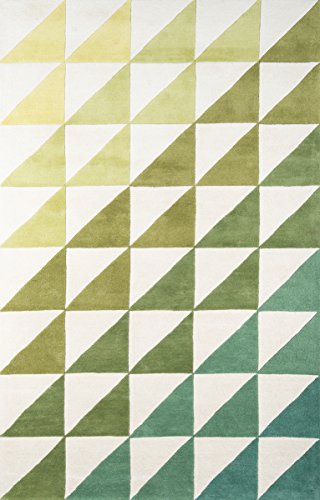 Novogratz by Momeni Rugs Delmar Collection Agatha Side Triangles Area Rug, 5'0" x 8'0", Lime Green (DELMADEL-6LIM5080)