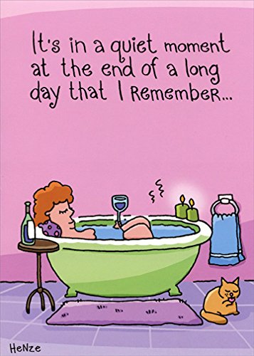 Woman Relaxing In Tub: Belated - Oatmeal Studios Funny Birthday Card