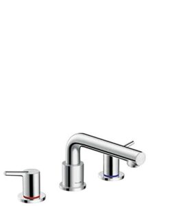 hansgrohe talis s modern 1-handle 12-inch wide roman tub filler freestanding bathtub faucet in chrome, 72415001