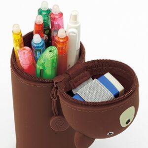 LIHIT LAB. PuniLabo Stand Up Pen Case (Pen Holder), Bear, 2.4" x 7.8" (A7712-1)