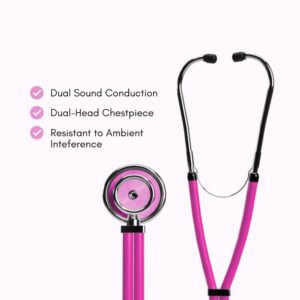 Pink Sprague Rappaport Type Stethoscope with Pink Chestpiece (For Infant/Pediatric/Adult Use)