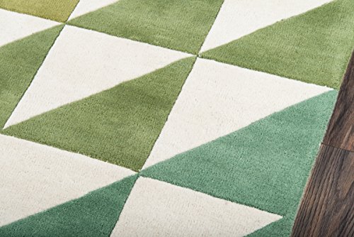 Novogratz by Momeni Rugs Delmar Collection Agatha Side Triangles Area Rug, 5'0" x 8'0", Lime Green (DELMADEL-6LIM5080)