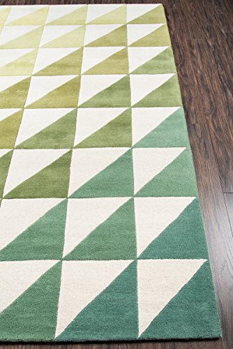 Novogratz by Momeni Rugs Delmar Collection Agatha Side Triangles Area Rug, 5'0" x 8'0", Lime Green (DELMADEL-6LIM5080)