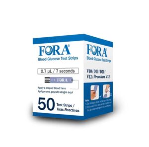 fora glucose strips (50 ct/vial) - v10 v12 d10 d20 premiumv12 (not compatible with premium v10)