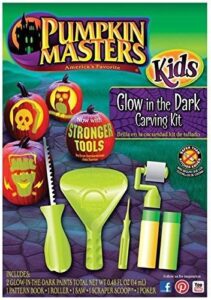 pumpkin masters america's favorite kids glow in the dark carving kit (green)