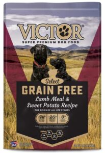 victor super premium dog food – grain free lamb meal & sweet potato recipe - dry dog food for dogs of all life stages – high protein dry dog food for all normally active dogs, 5 lb