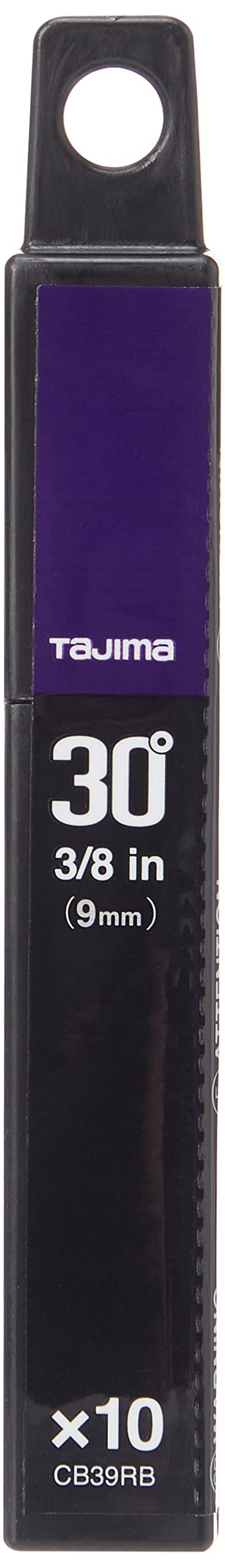 Tajima CB39RB 30 Degree Razor Black Spare Blades, 9 mm, Set of 10 Pieces