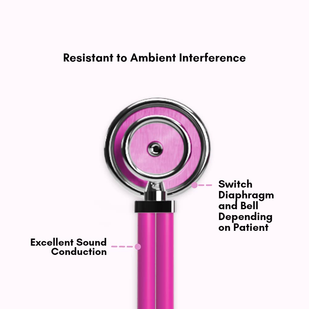 Pink Sprague Rappaport Type Stethoscope with Pink Chestpiece (For Infant/Pediatric/Adult Use)