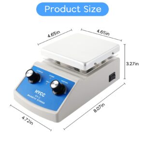 HYCC Magnetic Stirrer Hot Plate Max 716°F, 100-2000RPM Hot Plate with Magnetic Stirrer, 2000mL Magnetic Hotplate Stirrer, Magnetic Stirrer w/Magnetic Stir Bar