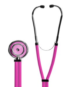 pink sprague rappaport type stethoscope with pink chestpiece (for infant/pediatric/adult use)