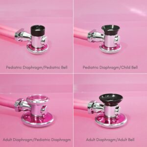 Pink Sprague Rappaport Type Stethoscope with Pink Chestpiece (For Infant/Pediatric/Adult Use)