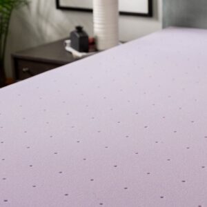 LUCID 3 Inch Lavender Infused Memory Foam Mattress Topper - Ventilated Design - Queen Size