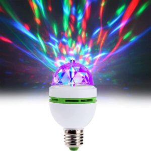 led ball bulb lamp, 3w e27 led rgb crystal rotating stage bulb voice auto rotating stage light(1 pcs)