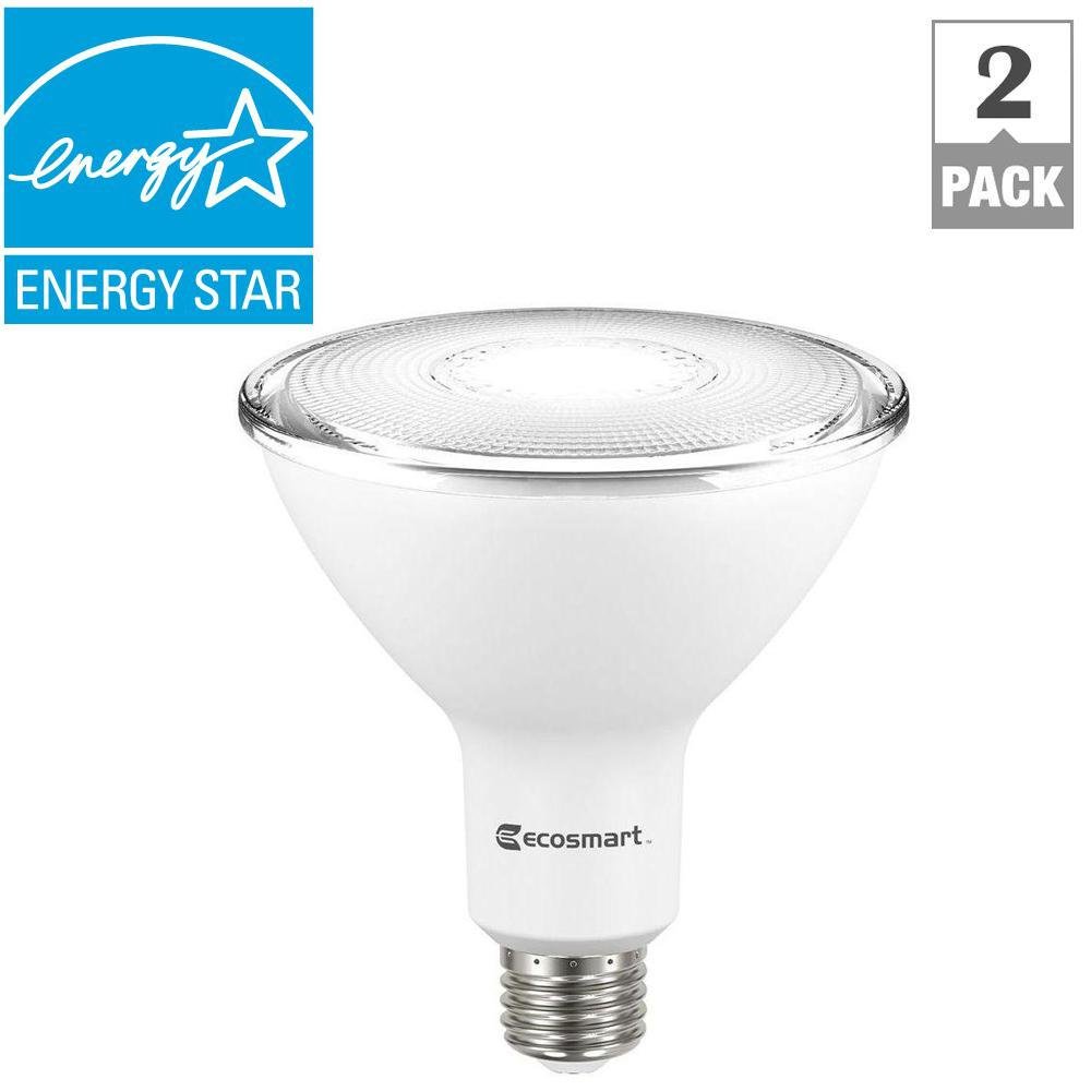 EcoSmart 2 Pack 90W Daylight PAR38 Dimmable LED Flood Light Bulb