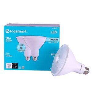 ecosmart 2 pack 90w daylight par38 dimmable led flood light bulb