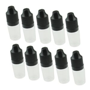 newzoll 5 ml empty plastic dropper clear bottles liquid childproof 10pcs black cap