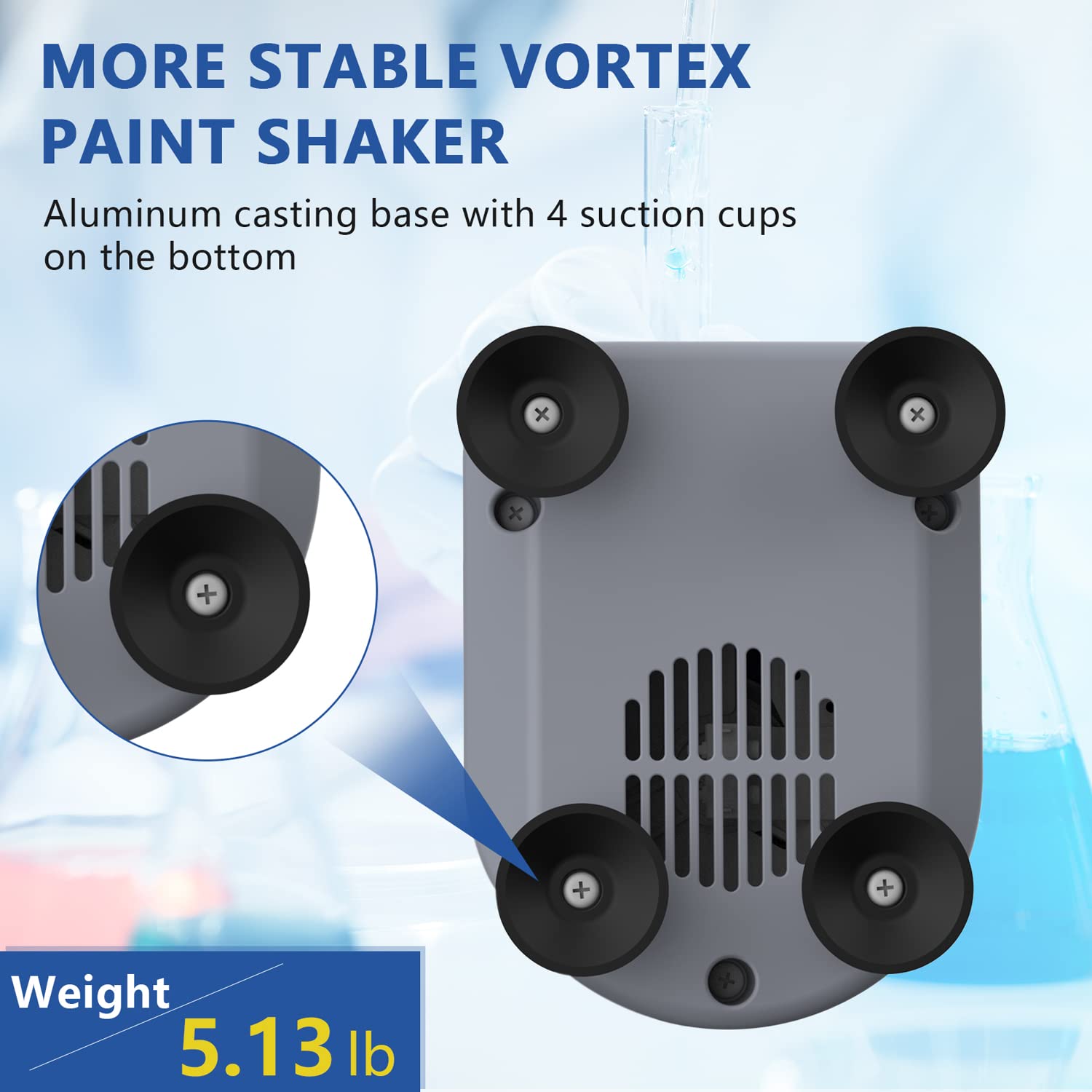 FOUR E'S SCIENTIFIC Laboratory Vortex Mixer Various Speed 0-3000rpm, Touch & Continuous Function - Vortex Shaker Mixer Test Tubes Acrylic Paints Ink