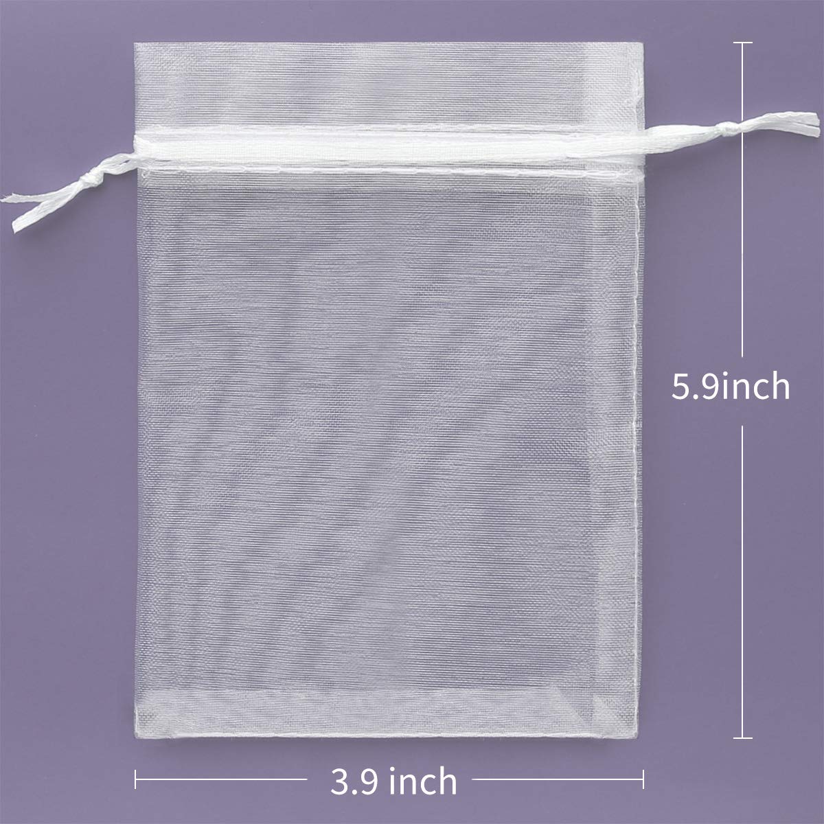 Akstore 100PCS 4x6inch (10x15cm) Drawstring Organza Jewelry Favor Pouches Wedding Party Festival Gift Bags Candy Bags (White)