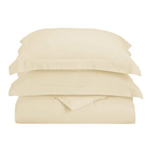 superior 100% brushed microfiber duvet cover set, twin/twin xl, beige