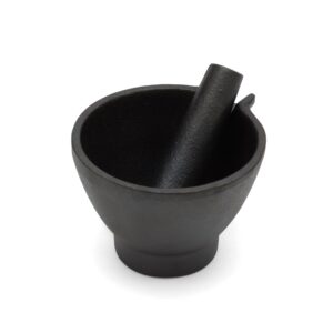 Fox Run Mortar and Pestle, Cast Iron, Black