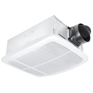 delta breez radiance exhaust bathroom fan 80 cfm energy efficient quiet operation brushless motor with built-in thermostat heater, white