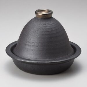 black gold color tajin pot (medium) (banko yaki) 8.9 x 6.7 inches (22.7 x 17 cm), 5.6 lbs (1,650 g), tajin pot, direct fire, restaurant, ryokan, japanese tableware, stylish, tableware, commercial use