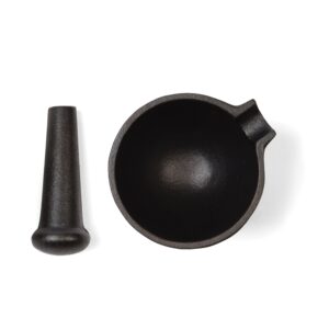 fox run mortar and pestle, cast iron, black