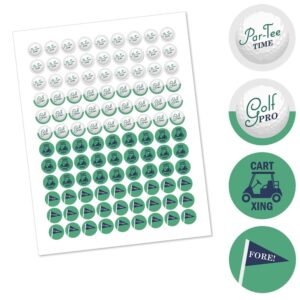 Big Dot of Happiness Par-Tee Time - Golf - Birthday or Retirement Party Round Candy Sticker Favors - Labels Fit Chocolate Candy (1 Sheet of 108)