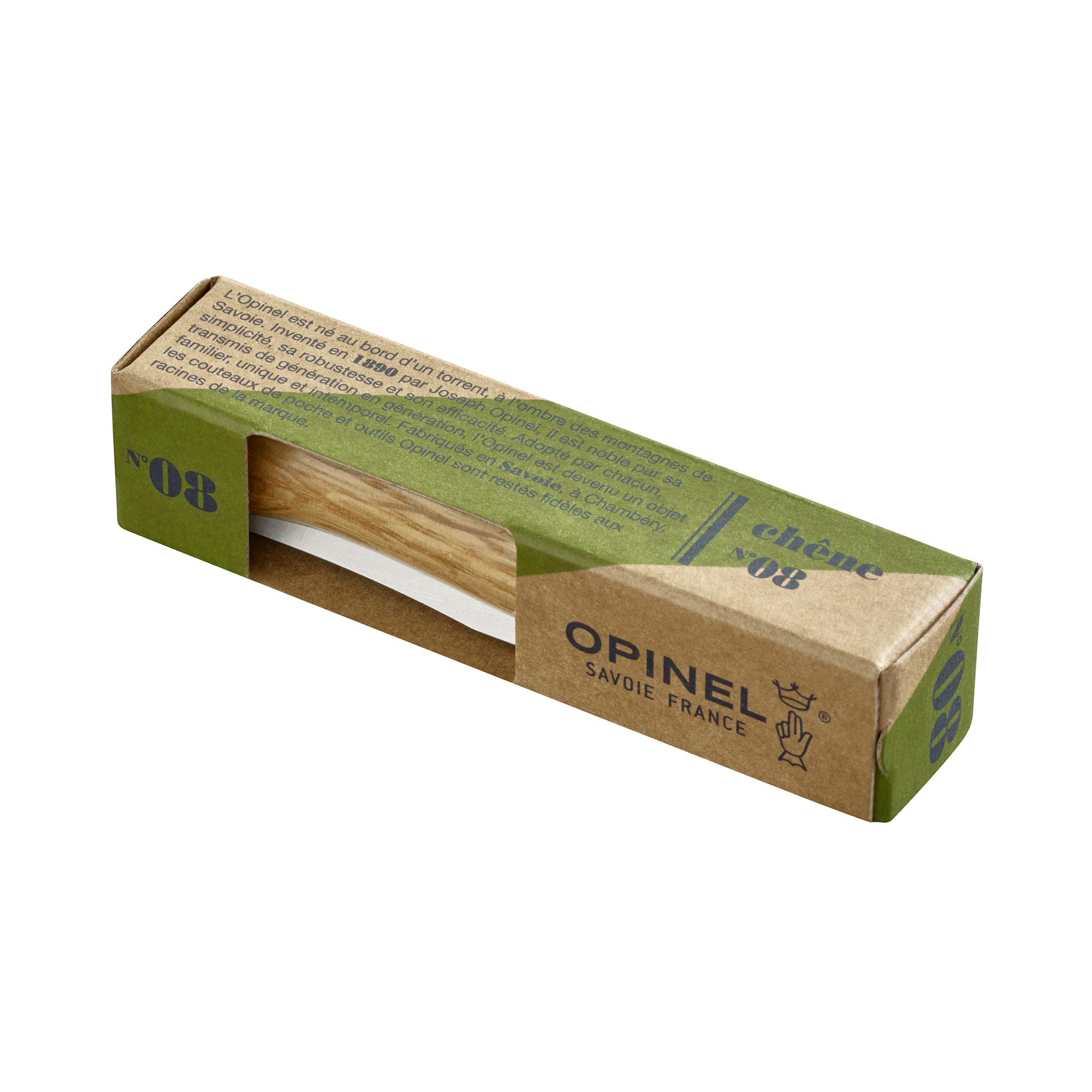 Opinel No. 8 - Stainless Steel Knife - Oak Handle