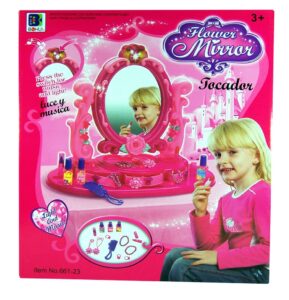 661-23 toycity light & music mirror vanity girls toy play set