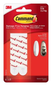 command mounting refill strips, large, 6-strip