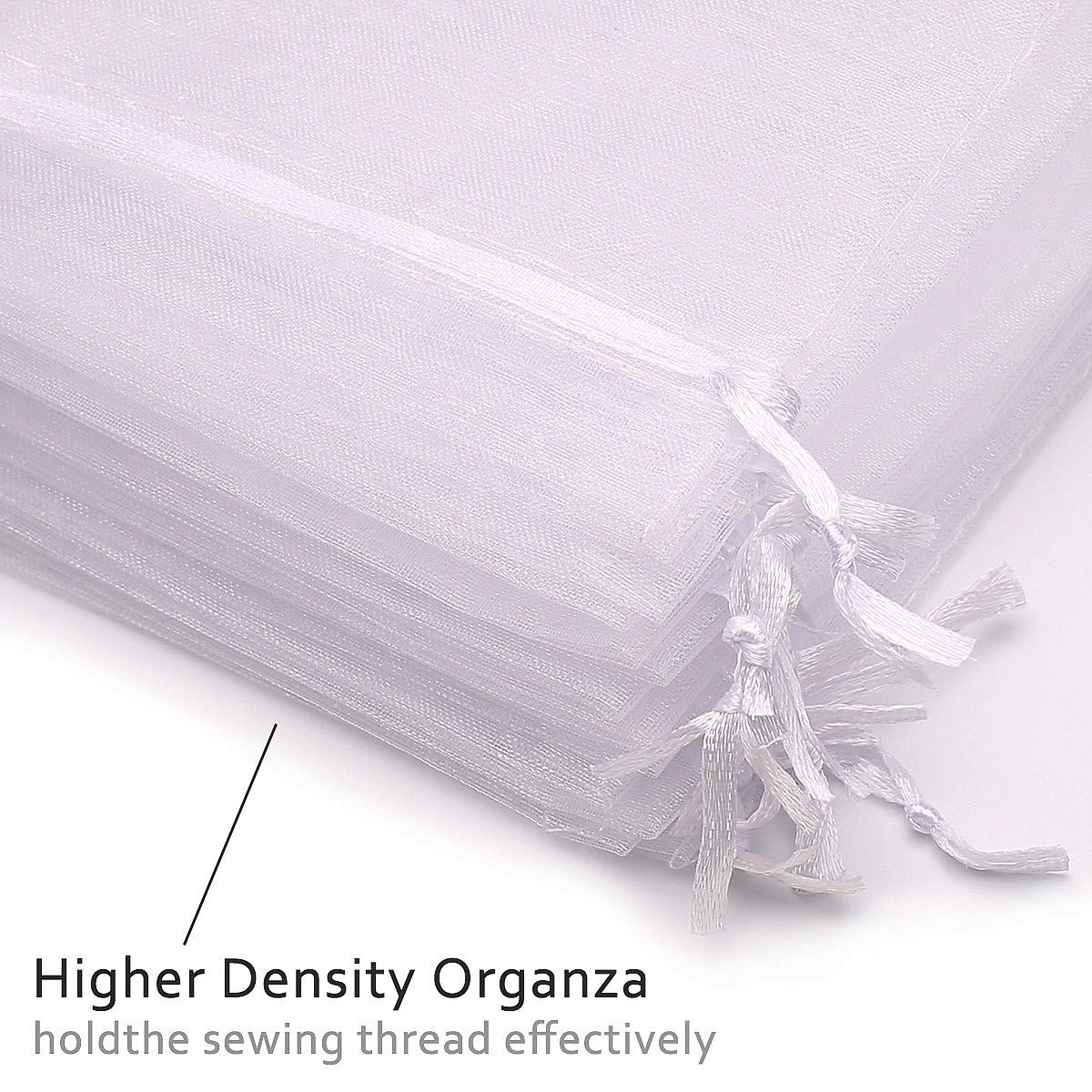 Akstore 100PCS 4x6inch (10x15cm) Drawstring Organza Jewelry Favor Pouches Wedding Party Festival Gift Bags Candy Bags (White)