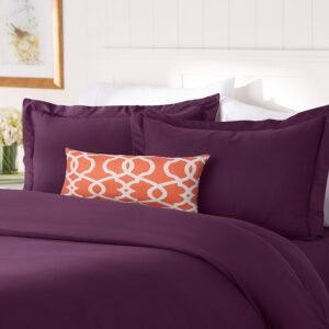 elegant comfort luxury softest bedding duvet cover set - 1500 premier hotel quality luxurious silky-soft wrinkle free 3-piece duvet cover set, king/cali king, eggplant-purple